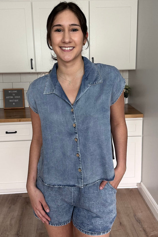 Nora Tencel Button-Down Top | 100% Tencel Shirt – Justyna Grace Boutique